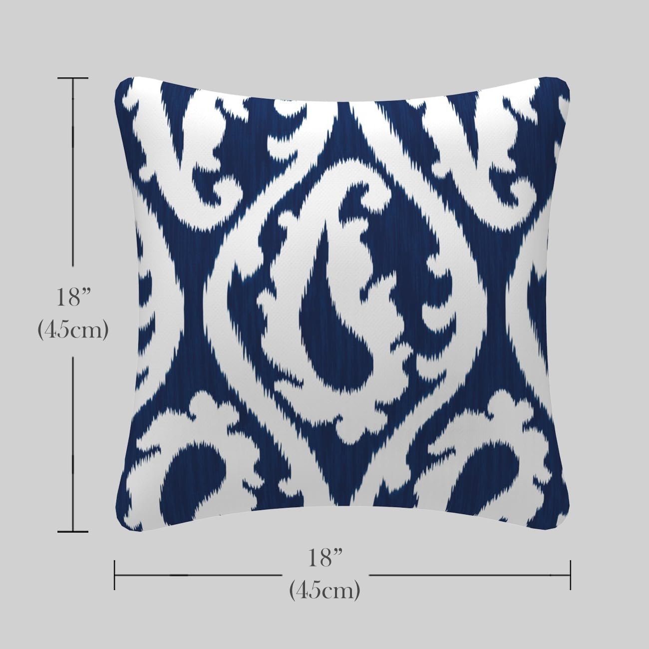 FBTS Prime Pack of 2 Outdoor Waterproof Decorative Throw Pillows with Inserts for Patio Furniture, 18x18 Inch Square Fade Resistant Patio Garden Cushions for Couch Bed Sofa, Paisley Navy