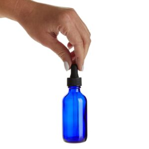 30 Pack 2 Oz Blue Glass Eye Dropper Bottles with 6 Funnels for Essential Oils, Travel Aromatherapy Perfume, Liquid Cosmetics (36 Pieces)