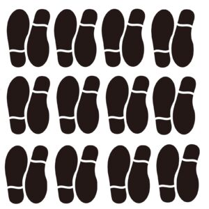 finduat 20 pairs 40 prints black shoe footprint stickers decals, floor wall stairs to guide directions for school, dance studio, floor stickers party decoration