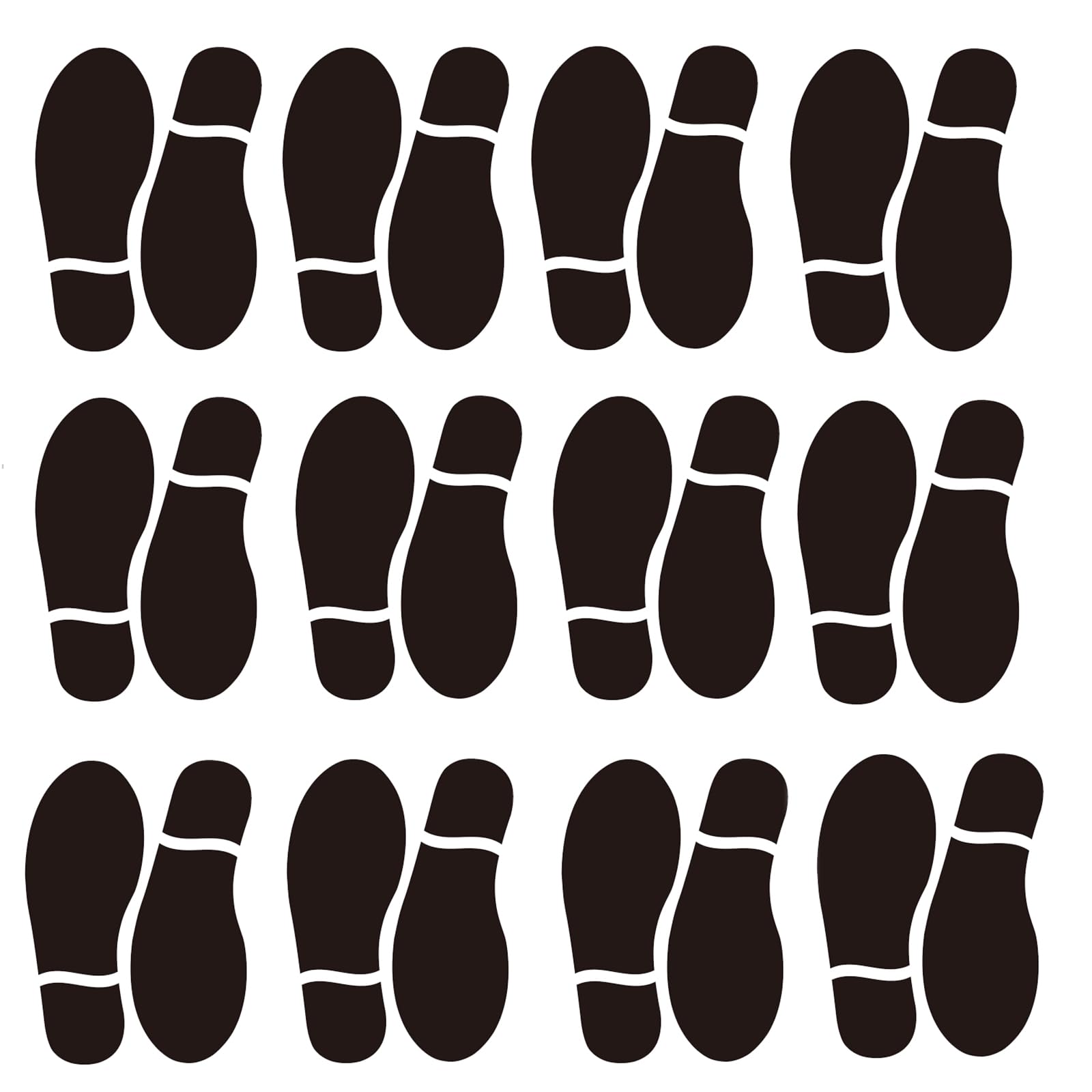 Finduat 20 Pairs 40 Prints Black Shoe Footprint Stickers Decals, Floor Wall Stairs to Guide Directions for School, Dance Studio, Floor Stickers Party Decoration