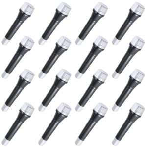 nexxxi 16 pack plastic microphones bulk, toy microphone set birthday party favors - stage prop for girls and boys, 5.5 inches tall