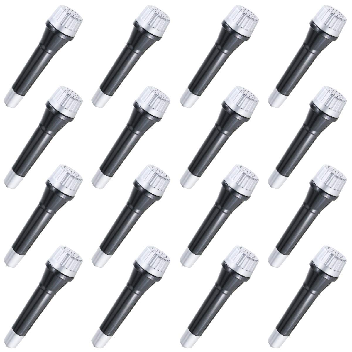 Nexxxi 16 Pack Plastic Microphones Bulk, Toy Microphone Set Birthday Party Favors - Stage Prop for Girls and Boys, 5.5 Inches Tall