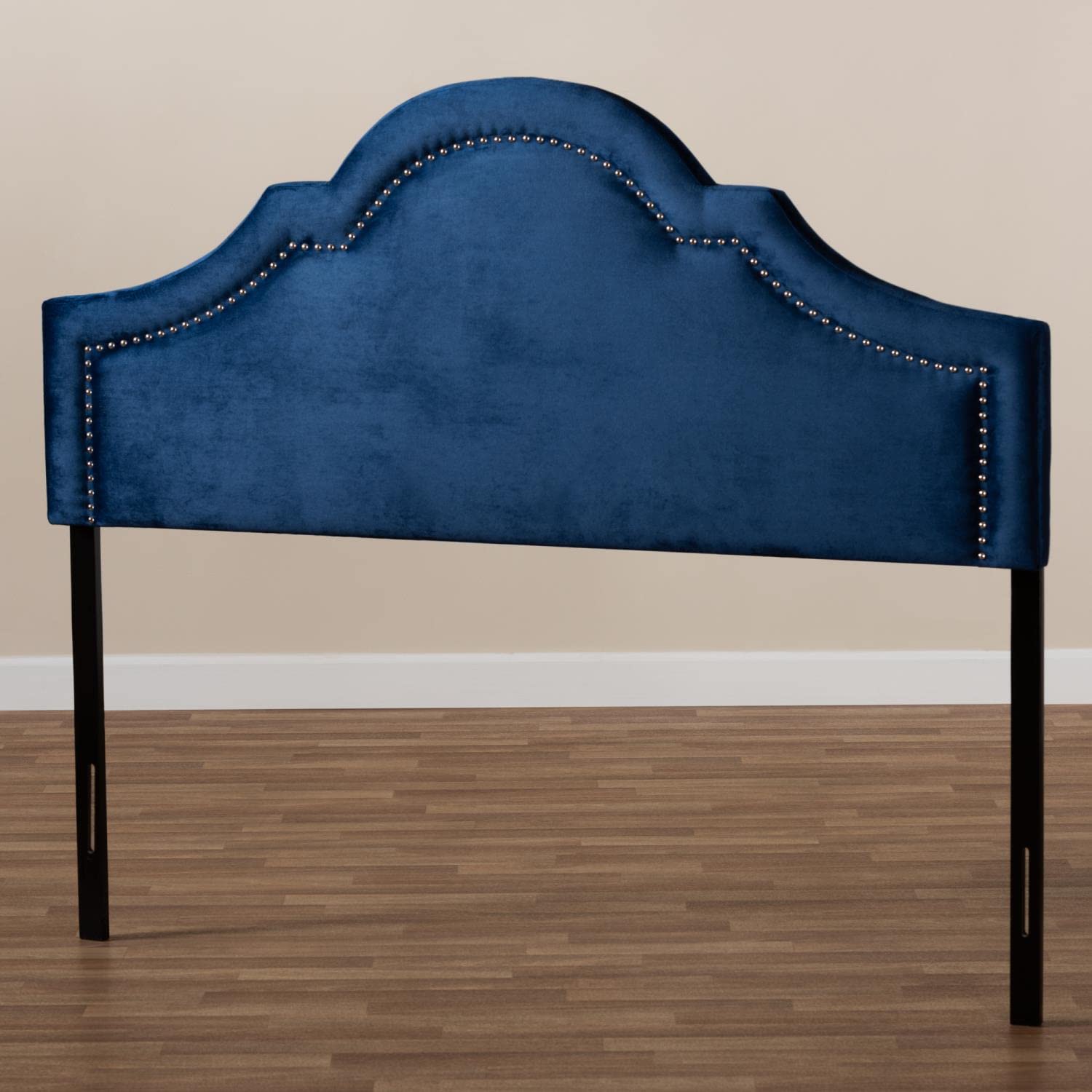 Baxton Studio Rita Modern and Contemporary Navy Blue Velvet Fabric Upholstered Queen Size Headboard