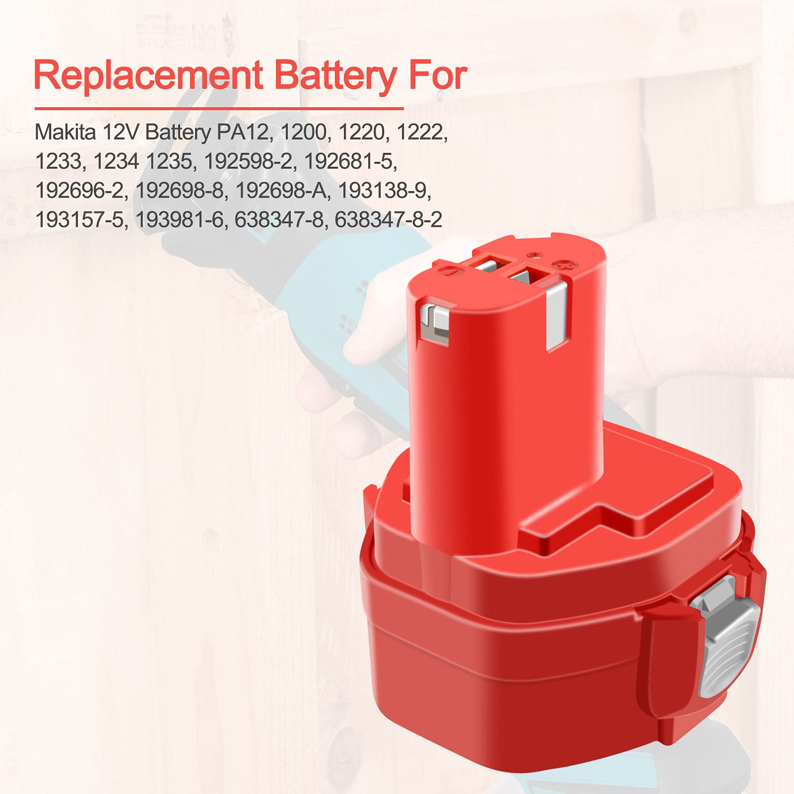 ADVTRONICS 2 Pack 12V 3500mAh Replacement Battery Compatible with Makita 12V Battery 1220 1222 1233 1200 1201 1234 1235 192598-2 PA12, 6213d 6217d 6227d 6313d