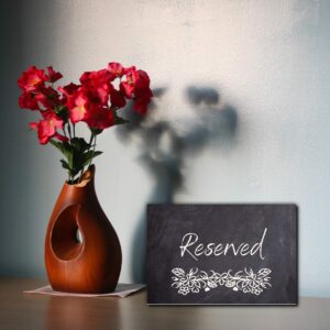 15 Reserved Signs for Tables Wedding Reception | Reserved Table Cards | Table Setting Cards |Vintage Chalk Design | 4 x 6 Double Sided Print | Party Events