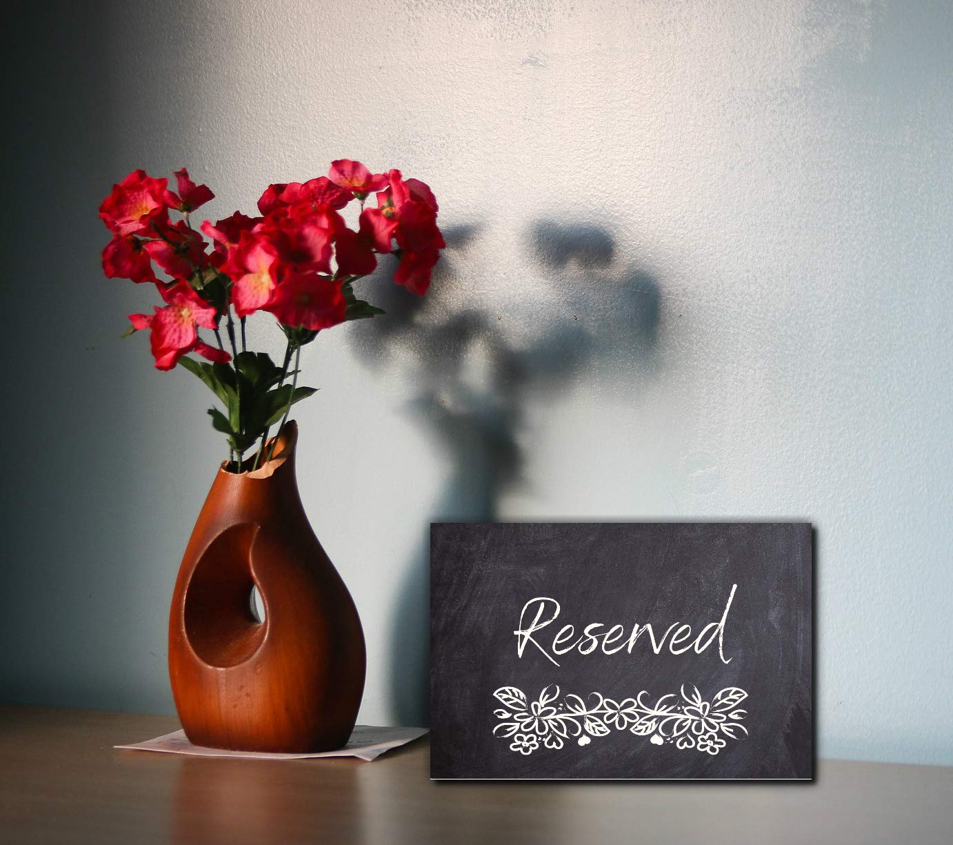 15 Reserved Signs for Tables Wedding Reception | Reserved Table Cards | Table Setting Cards |Vintage Chalk Design | 4 x 6 Double Sided Print | Party Events