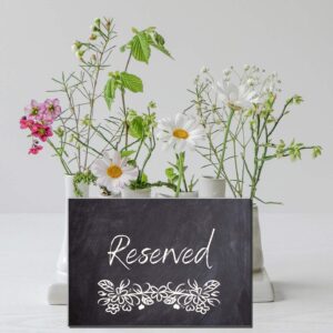 15 Reserved Signs for Tables Wedding Reception | Reserved Table Cards | Table Setting Cards |Vintage Chalk Design | 4 x 6 Double Sided Print | Party Events