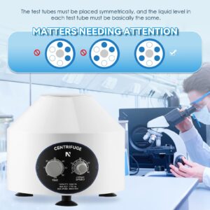 NEWTRY Electric Centrifuge Machine Desktop Lab Benchtop Centrifuges with Timer & Speed Control 4000rpm Capacity 20ml×6 800D 110V US Plug, 60HZ