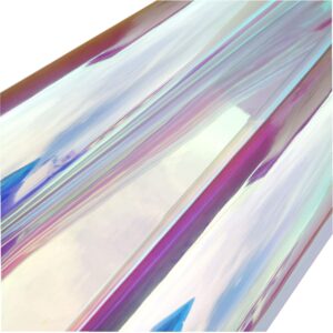 Transparent Iridescent PVC Sheet Cosplay Performance Accessories Holographic Waterproof Synthetic Leather for Party Decoration 0.1mm Thick 11.8X47"