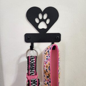 The Metal Peddler Miniature Dog Paw in Heart - Key Rack Holder (3.5 inches) - Made in USA