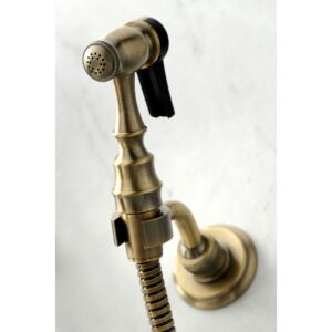 Kingston Brass KS1263AXBS Heritage Bridge Kitchen Faucet, Antique Brass