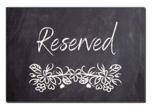 15 reserved signs for tables wedding reception | reserved table cards | table setting cards |vintage chalk design | 4 x 6 double sided print | party events