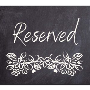 15 Reserved Signs for Tables Wedding Reception | Reserved Table Cards | Table Setting Cards |Vintage Chalk Design | 4 x 6 Double Sided Print | Party Events