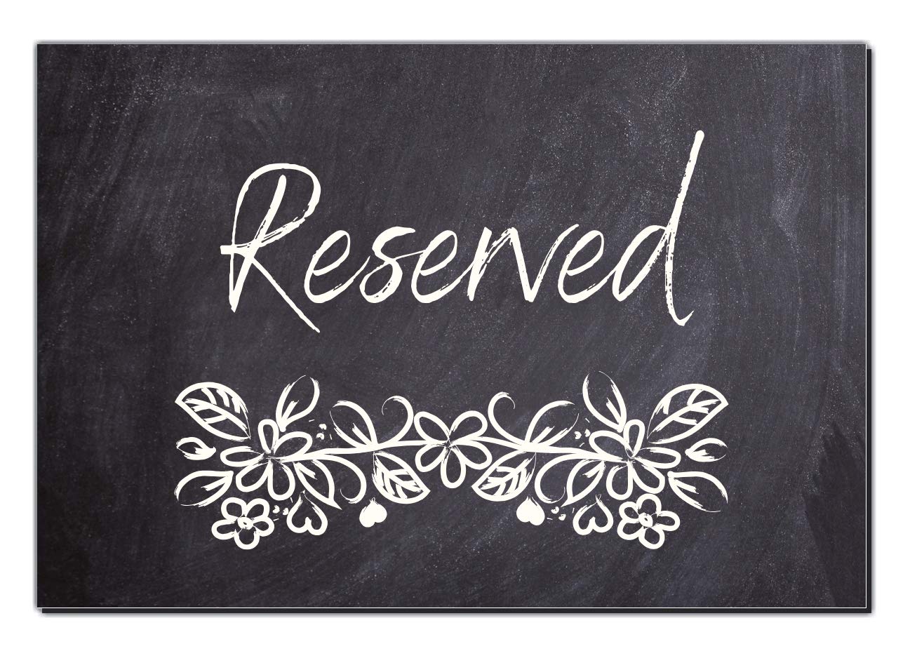 15 Reserved Signs for Tables Wedding Reception | Reserved Table Cards | Table Setting Cards |Vintage Chalk Design | 4 x 6 Double Sided Print | Party Events