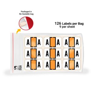 Doctor Stuff - File Folder Labels, Alphabet Letter A, Jeter 7100 - JTAM Series Compatible Alpha Stickers, 15/16" x 1-5/8", 126 Labels/Package