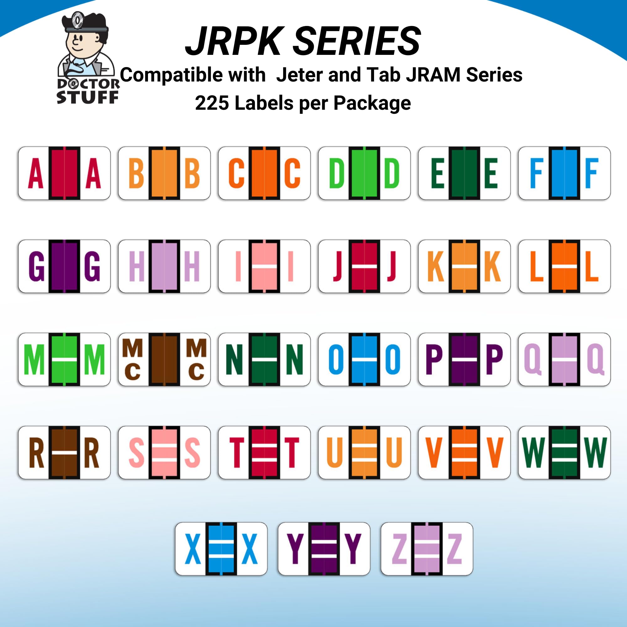 Doctor Stuff - File Folder Labels, Alphabet Letter H, Jeter/TAB 5100 - JRAM Series Compatible Alpha Stickers, Lilac, 15/16" x 1-5/8", 225 Labels per Package