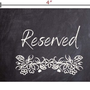 15 Reserved Signs for Tables Wedding Reception | Reserved Table Cards | Table Setting Cards |Vintage Chalk Design | 4 x 6 Double Sided Print | Party Events