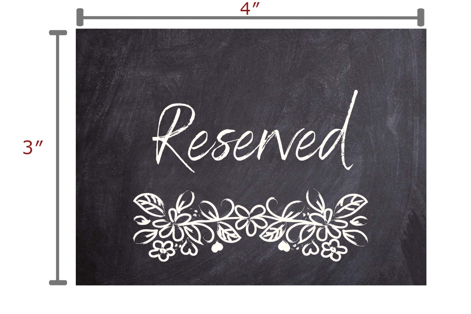 15 Reserved Signs for Tables Wedding Reception | Reserved Table Cards | Table Setting Cards |Vintage Chalk Design | 4 x 6 Double Sided Print | Party Events