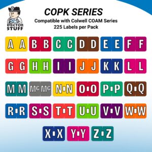 Doctor Stuff - File Folder Labels, Alphabet Letter M, Colwell Jewel Tone - COAM Series Compatible Alpha Stickers, Teal, 1" x 1-1/2", 225 Labels per Package