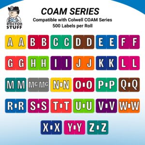 Doctor Stuff - File Folder Labels, Alphabet Letter O, Colwell Jewel Tone - COAM Series Compatible Alpha Stickers, Ruby, 1" x 1-1/2", 500/Roll