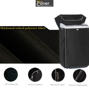 Portable Washing Machine Cover,Top Load Washer Dryer Cover,Waterproof Full-Automatic/Wheel Washing Machine Cover(23"24"36"inches, Black)