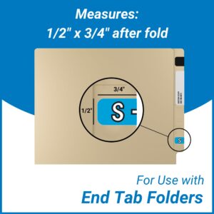 Doctor Stuff - File Folder Labels, Alphabet Letter S, Barkley FABAM - BAAM Series Compatible Alpha Stickers, Blue, 1/2" x 1-1/2", 500/Roll