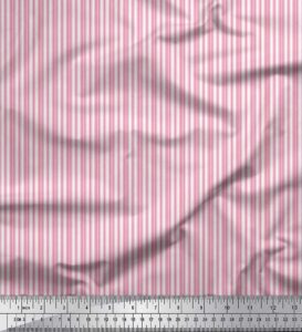 soimoi viscos chiffon pink fabric - by the yard - 42 inch wide - stripe geometric shirting - modern styling with striped geometric patterns printed fabric