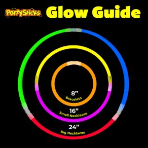 PartySticks Moondance Glow Sticks and Connectors - 40pk Glow in The Dark Party Favors with 16 Glow Sticks Party Decorations and 24 Connectors for Light Up Glasses, Glow Necklaces, Glow Bracelets