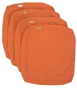 cozylounge indoor outdoor water repellent high uv resistant patio chair cushion cover (22"x20"x4" (4 covers), sunkissed orange)