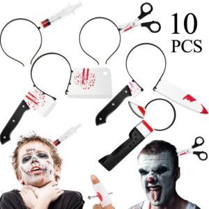 gejoy 10 pieces halloween horror headband zombie headbands with nail through finger accessories party decorations funny props multicoloured