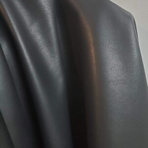 NAT Leathers™ | Black Garment Weight Thin Faux (Peta-Approved Vegan) Leather Synthetic Pleather 0.7 mm Stretch 1 Yard 52 x 36 inches Soft Smooth for Garments, Pants, Skirts Shirts 0.7 mm