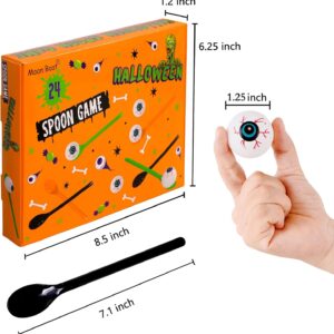 24 Packs Halloween Game Eyeball Spoon Relay Race Toy Set- Indoor Outdoor Party Supplies Decorations