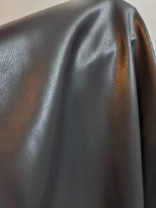 nat leathers™ | black garment weight thin faux (peta-approved vegan) leather synthetic pleather 0.7 mm stretch 1 yard 52 x 36 inches soft smooth for garments, pants, skirts shirts 0.7 mm