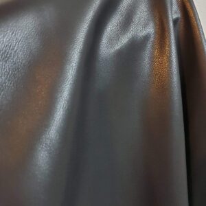 NAT Leathers™ | Black Garment Weight Thin Faux (Peta-Approved Vegan) Leather Synthetic Pleather 0.7 mm Stretch 1 Yard 52 x 36 inches Soft Smooth for Garments, Pants, Skirts Shirts 0.7 mm