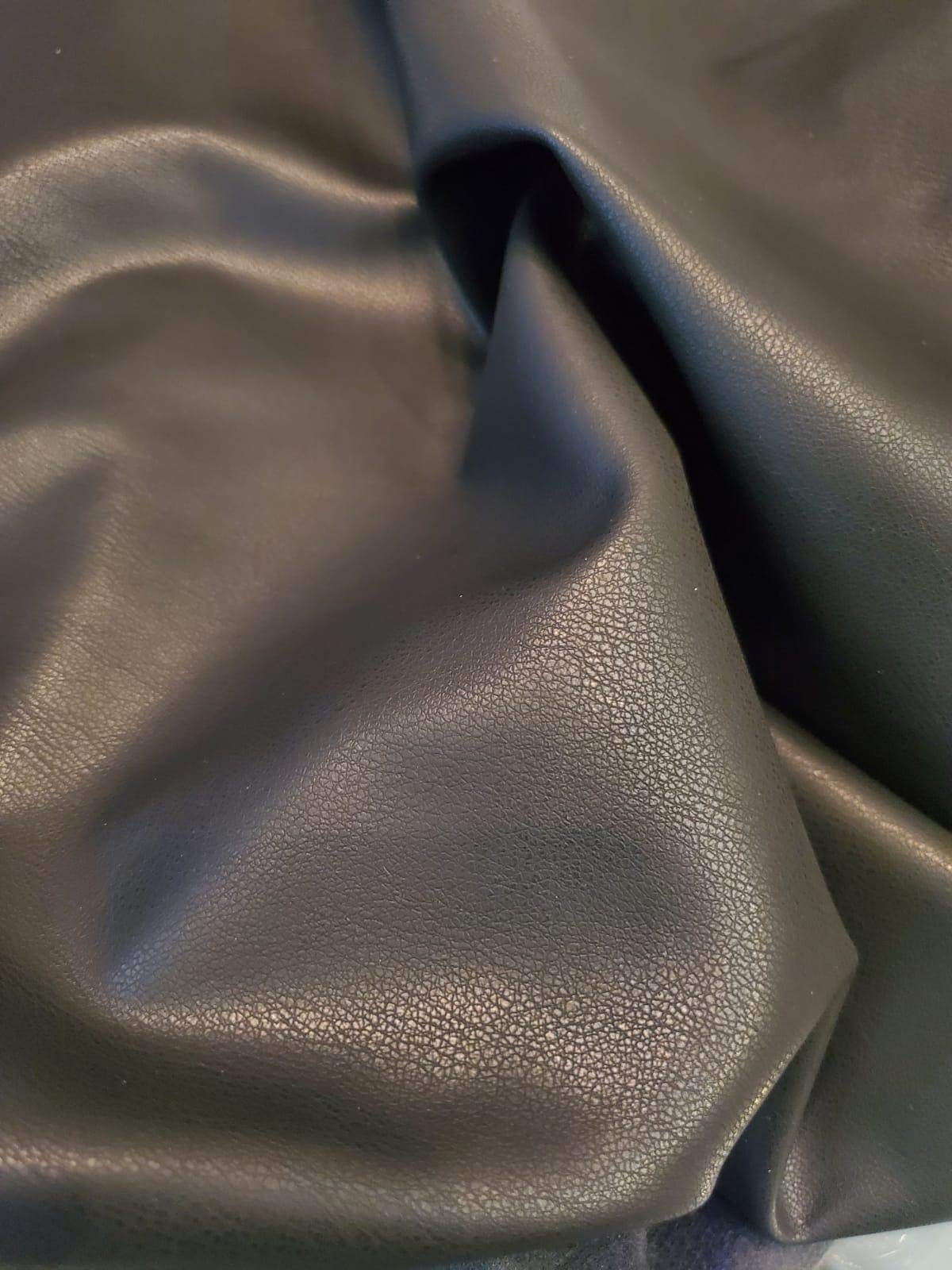 NAT Leathers™ | Black Garment Weight Thin Faux (Peta-Approved Vegan) Leather Synthetic Pleather 0.7 mm Stretch 1 Yard 52 x 36 inches Soft Smooth for Garments, Pants, Skirts Shirts 0.7 mm