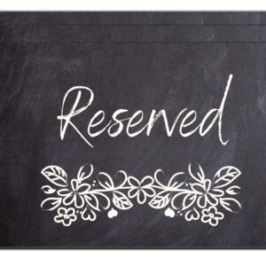 15 Reserved Signs for Tables Wedding Reception | Reserved Table Cards | Table Setting Cards |Vintage Chalk Design | 4 x 6 Double Sided Print | Party Events