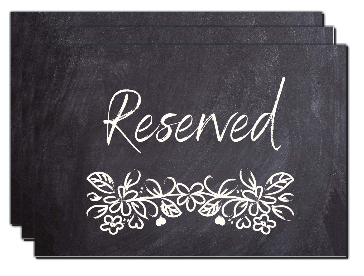 15 Reserved Signs for Tables Wedding Reception | Reserved Table Cards | Table Setting Cards |Vintage Chalk Design | 4 x 6 Double Sided Print | Party Events