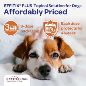 Effitix Plus Topical Solution for Dogs - Flea and Tick for Small Dogs (11-22.9lbs), 3 Doses, Waterproof Topical Prevention (by Virbac)