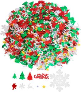 diyasy christmas glitter confetti,4800 pcs/3.5 oz snowflake christmas tree shape color confetti sprinkles for holiday table centerpiece decoration