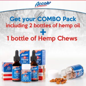 Accob - 2 Hemp Oil for Dogs and Cats - 200.000 MG - Hip Joint Pain, Stress Relief, Arthritis,Seizures, Chronic Pains,Anti-Inflammatory - Omega 3,6 & 9 - Organic- Calming Drops