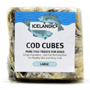 icelandic+ large cod skin 2" cube dog treat