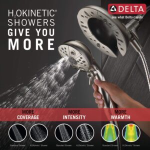 Delta Faucet Vesna 14 Series Single-Handle Shower Trim Kit with 5-Spray H2Okinetic In2ition Dual Hand Held Shower Head with Hose, SpotShield Brushed Nickel 144789-SP-I (Valve Included)