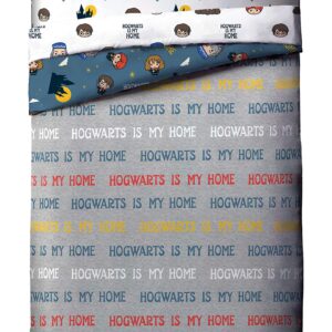 Jay Franco Hogwarts is My Home 4 Piece Twin Bed Set (Offical Harry Potter Product), Blue