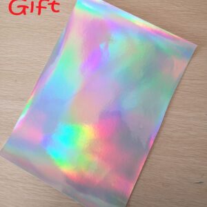 Transparent Iridescent PVC Sheet Cosplay Performance Accessories Holographic Waterproof Synthetic Leather for Party Decoration 0.1mm Thick 11.8X47"