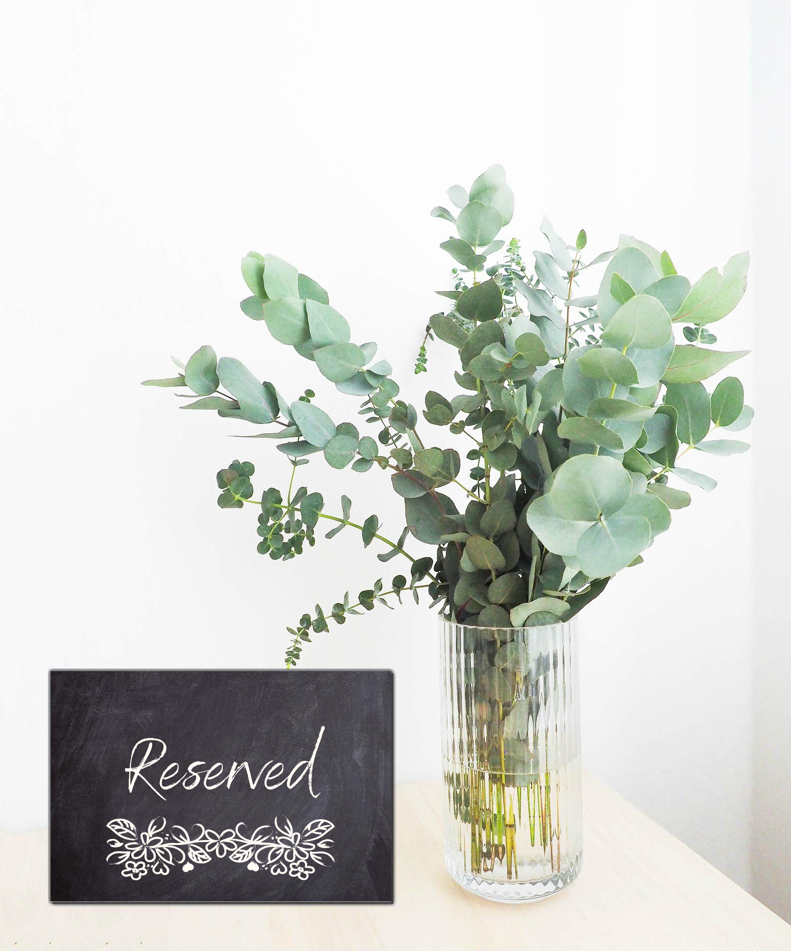 15 Reserved Signs for Tables Wedding Reception | Reserved Table Cards | Table Setting Cards |Vintage Chalk Design | 4 x 6 Double Sided Print | Party Events