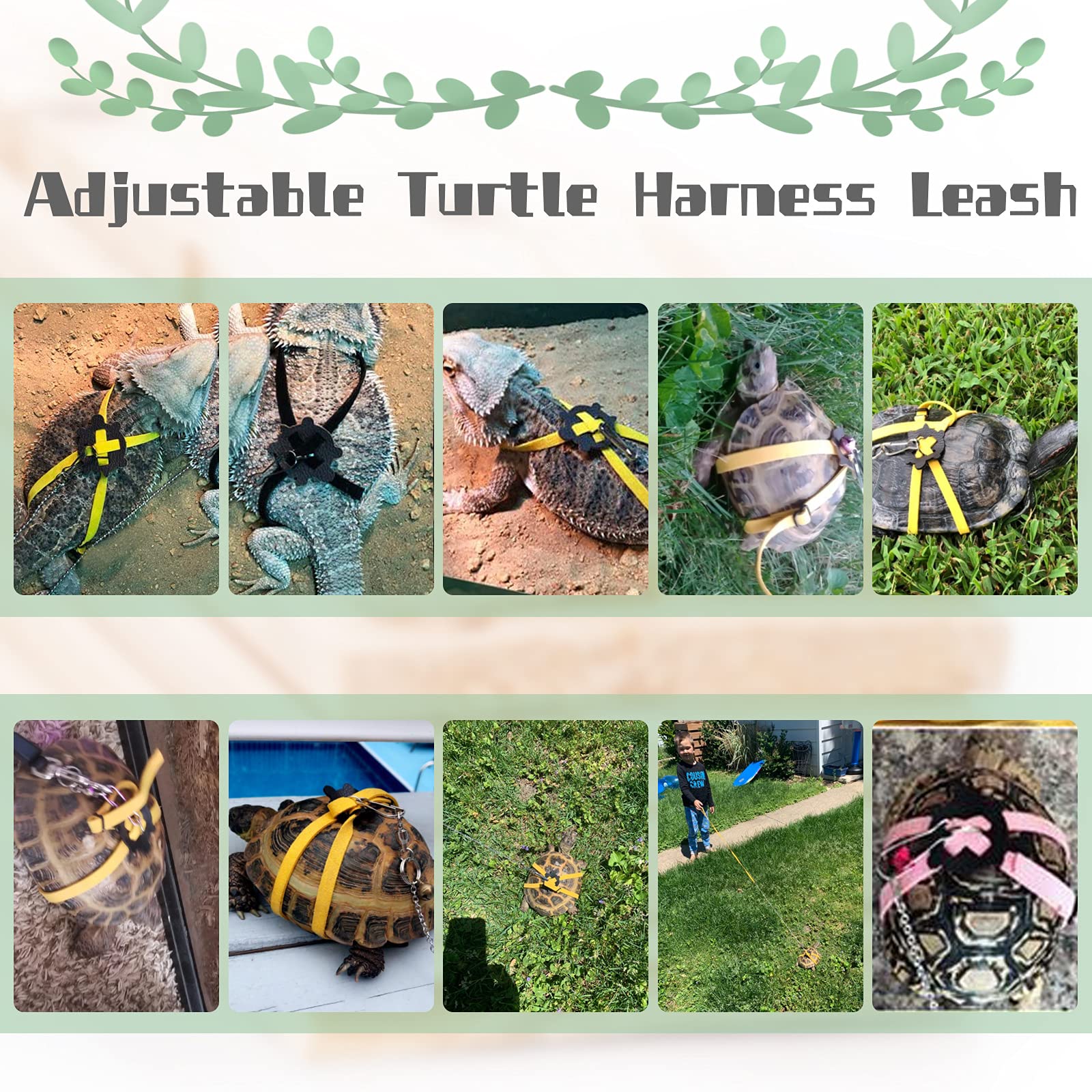 Bonaweite Turtle Leash Small Pets Turtle Leash and Harness Pet Tortoise Leash Walking Rope for Turtle Supplies Adjustable Control Rope for Outdoor Walking Training Blue