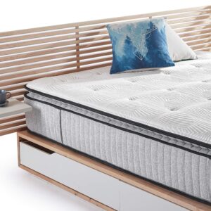 Mellow 12 Inch EIRA Hybrid Mattress Queen - Pocket Spring Gel Memory Foam, Plush Pillow Top, OEKO-TEX and CertiPUR-US certified