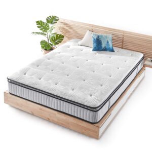 mellow 12 inch eira hybrid mattress queen - pocket spring gel memory foam, plush pillow top, oeko-tex and certipur-us certified