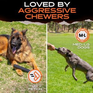 Monster K9 Indestructible Chew Stick - Lifetime Replacement - Medium & Large Breeds - Ultra Durable for Aggressive Chewers - Chew, Tug, & Fetch Dog Toy - Made in USA - 9in. x 1.75in.