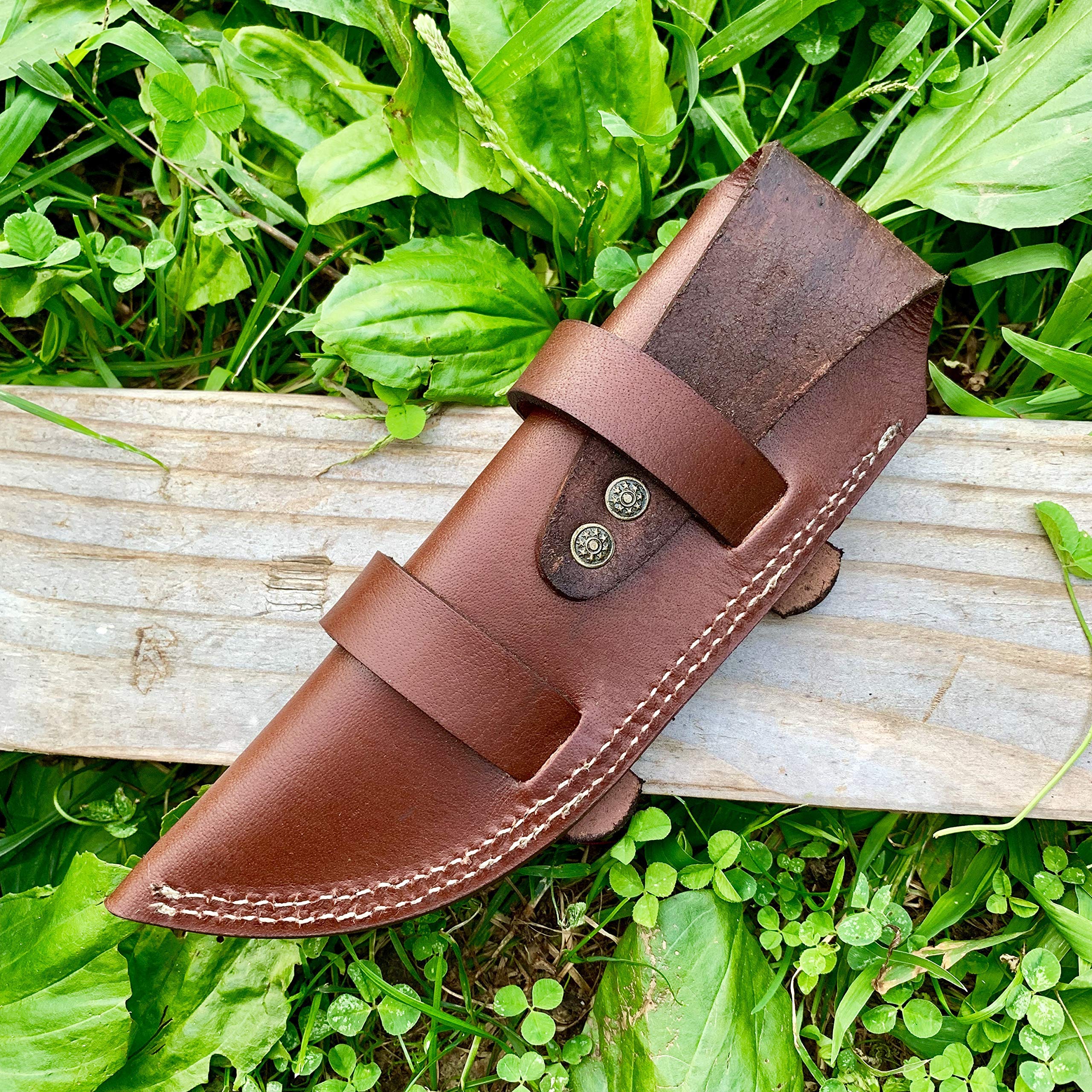 8.5" long custom handmade leather sheath for fixed blade knife